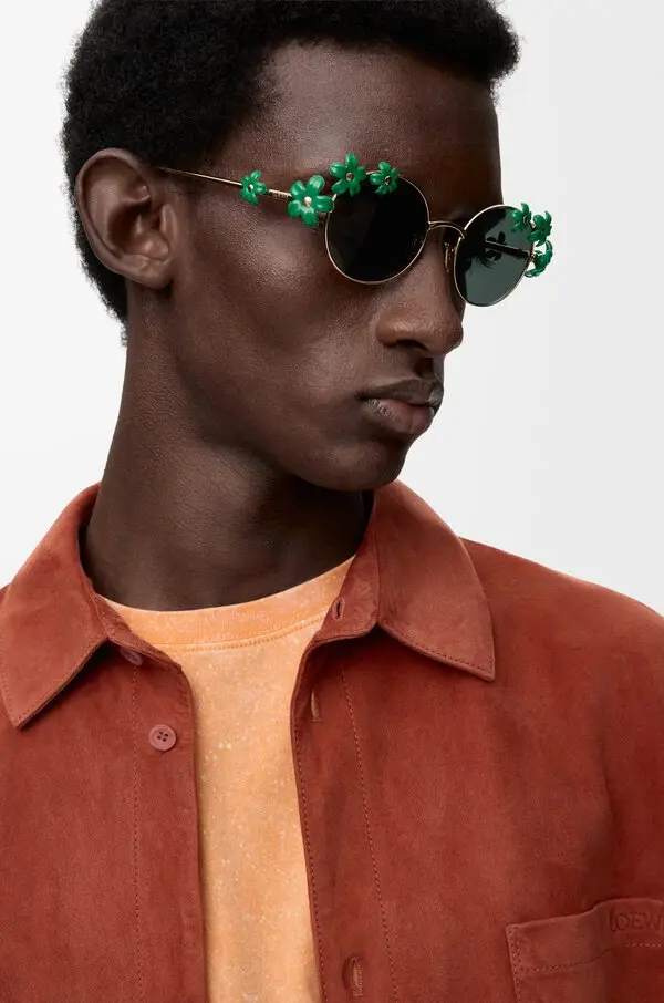 Loewe Oval Daisy Sunglasses - Emerald Green
