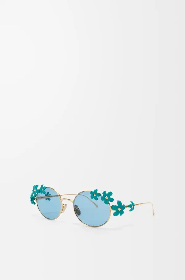 Loewe Oval Daisy Sunglasses - Light Blue