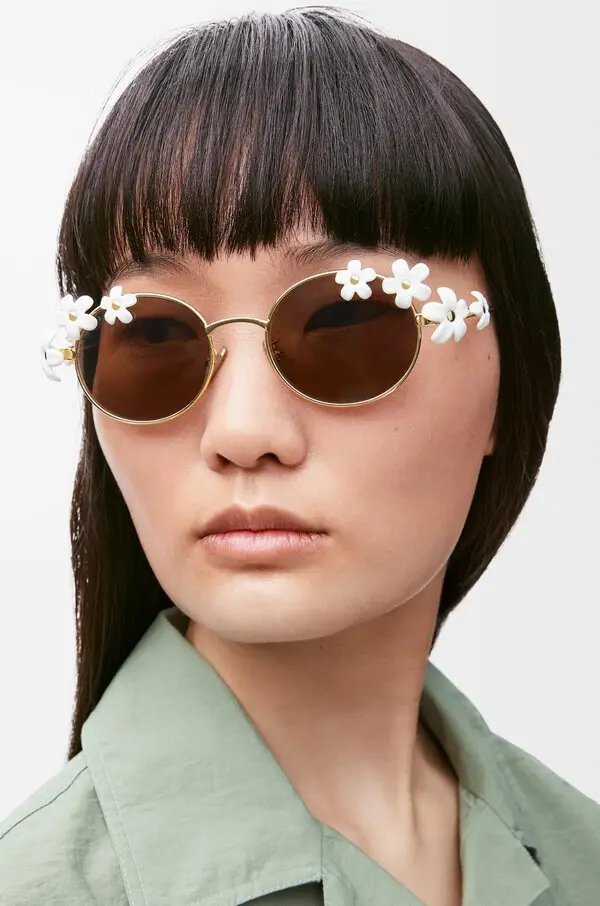 Loewe Oval Daisy Sunglasses - White