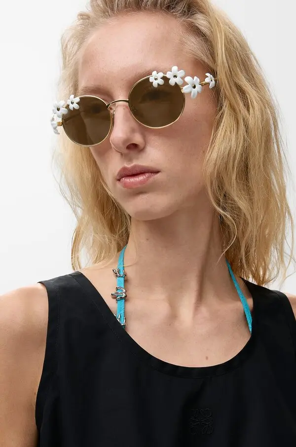 Loewe Oval Daisy Sunglasses - White