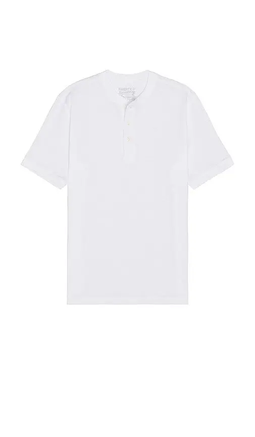 Faherty Brand Short Sleeve Sunwashed Henley - White