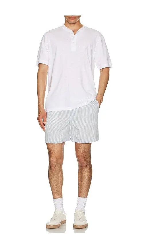 Faherty Brand Short Sleeve Sunwashed Henley - White