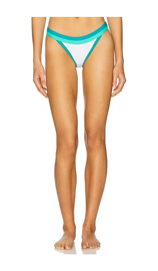MILLY Amalfi Colorblock Bikini Bottom - Sea Green Multi