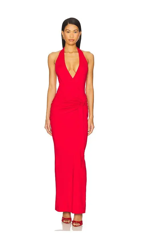 Superdown Halter Maxi Dress - Red