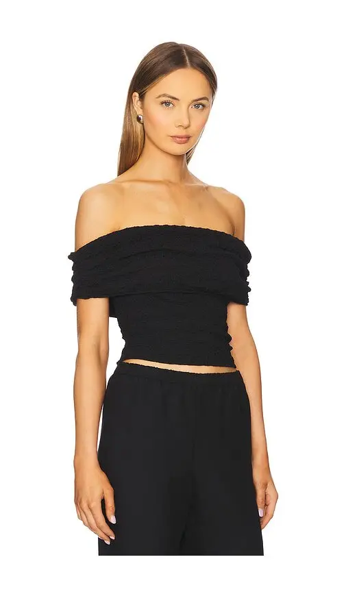 Astr The Label Off Shoulder Knit Top - Black