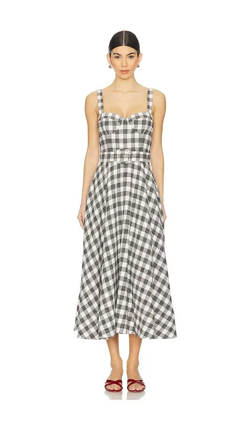 Cara Cara Calypso Dress - Black Ivory Boucle Grid - 41% Off | Editorialist