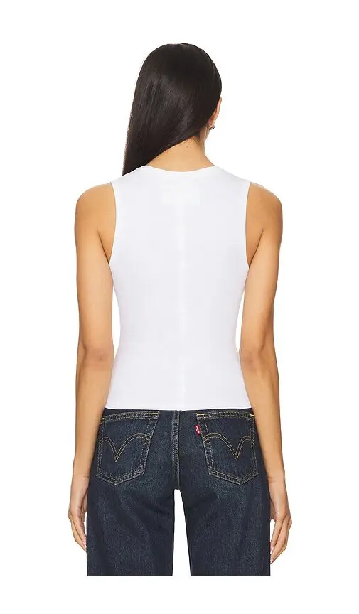 Free People Neria Tank Ribbed V-neck Sleeveless Top - Ivory