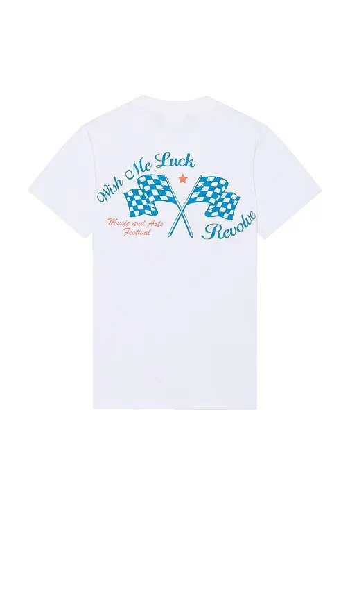 WISH ME LUCK X First Pick T-shirt In White - White Multi