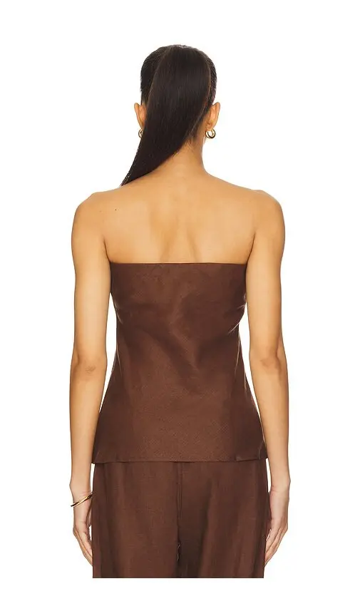 Donni. X Linen Tube Top - Walnut
