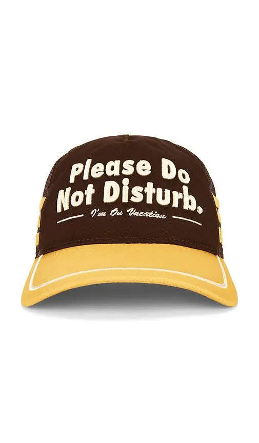 DUVIN DESIGN Please Do Not Disturb Trucker Hat - Brown