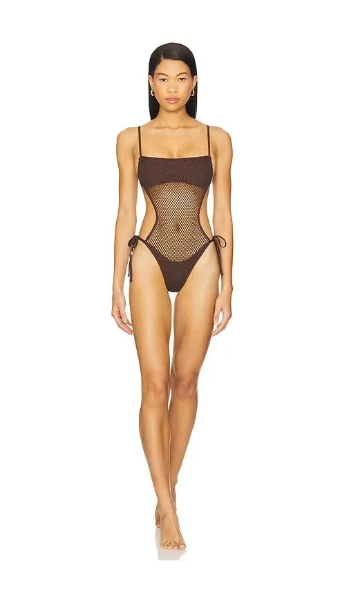 L*Space Catching Up One Piece Swimsuit - Espresso