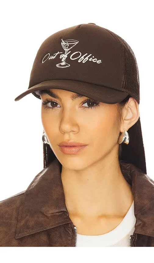 Brixton Out Of Office Netplus Trucker Hat - Pinecone Brown