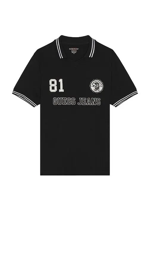Guess Soccer Polo In Black