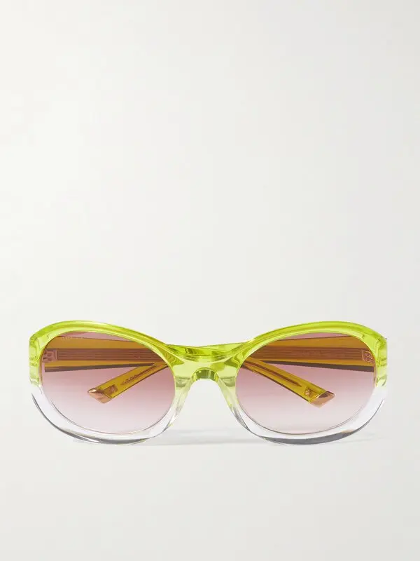 Gucci Round-frame Acetate Sunglasses - Green
