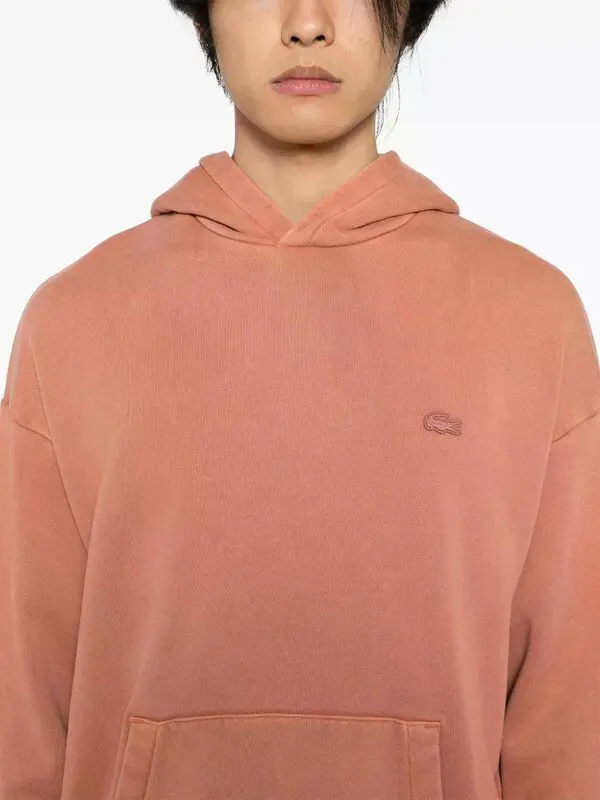 Lacoste Logo-patch Hoodie - Pink