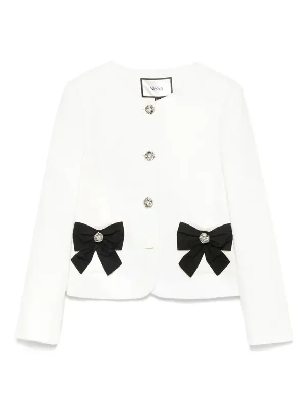 NISSA Bouclé Jacket - White