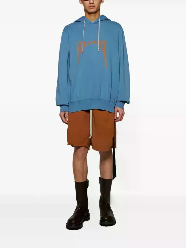 Rick Owens Graphic-print Hoodie - Blue