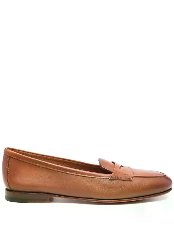 Santoni Leather Loafers - Brown