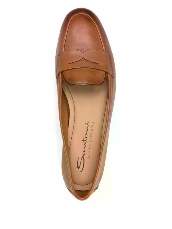 Santoni Leather Loafers - Brown