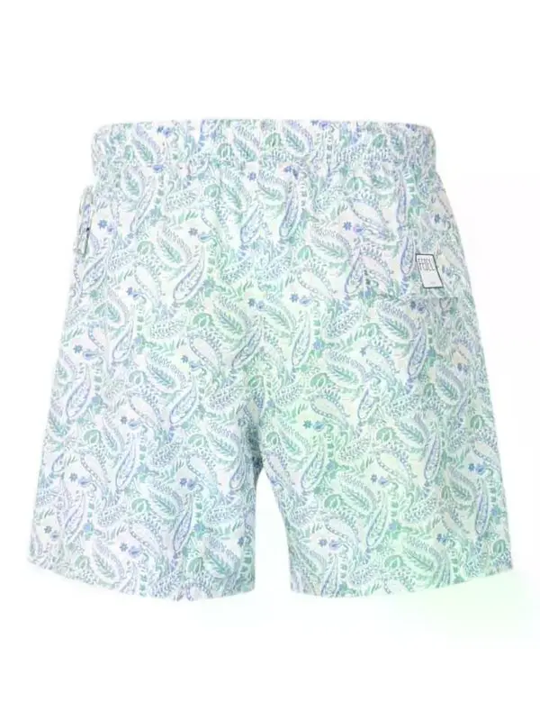 Fedeli Floral-print Swim Shorts - Green