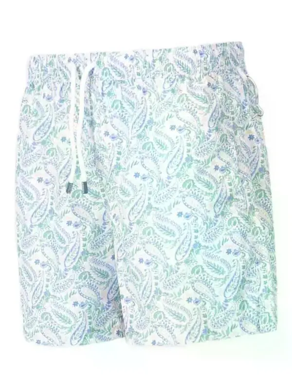 Fedeli Floral-print Swim Shorts - Green