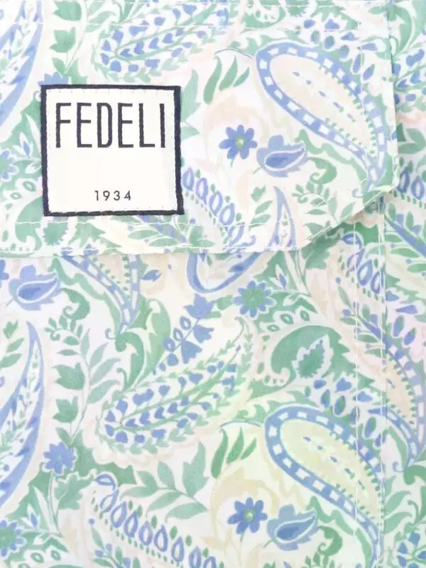 Fedeli Floral-print Swim Shorts - Green