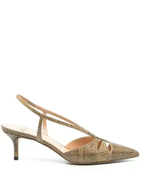 FRANCESCO RUSSO 55mm Snakeskin Pumps - Brown