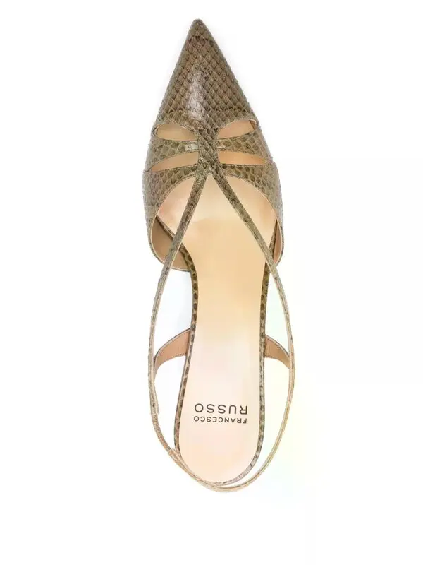FRANCESCO RUSSO 55mm Snakeskin Pumps - Brown
