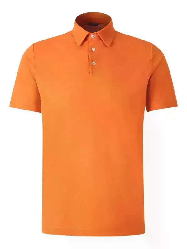 ZANONE Cotton Polo Shirt - Orange