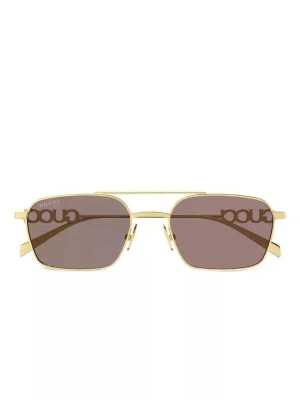 Gucci Navigator-frame Sunglasses - Gold