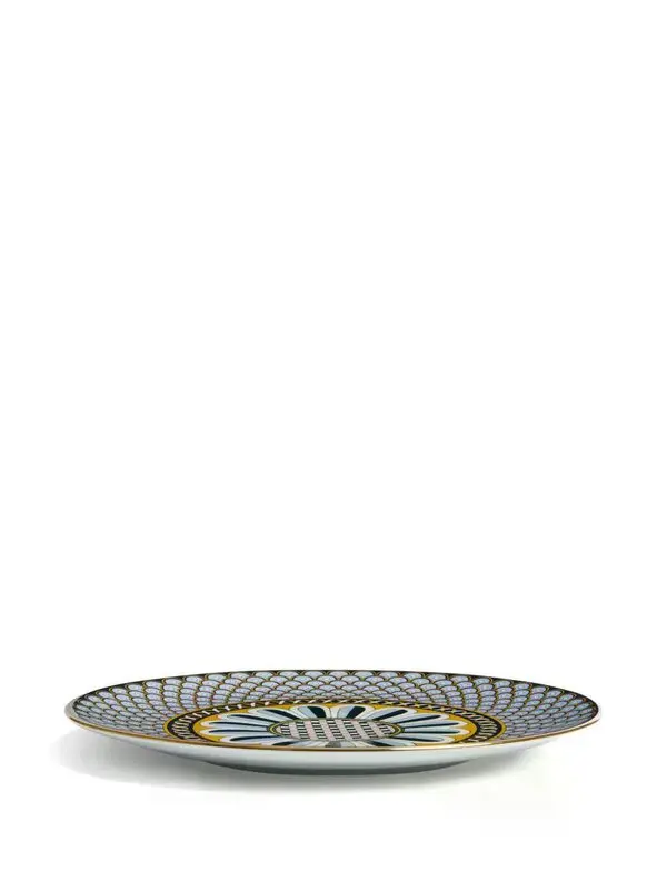 La DoubleJ Floral-print Platter - Blue