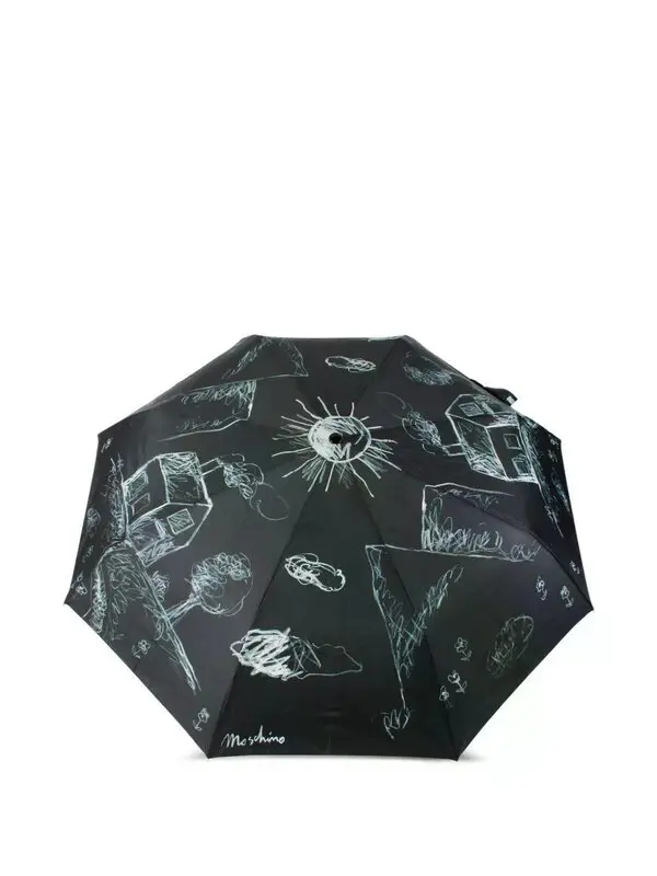 Moschino Sketch-print Umbrella - Black