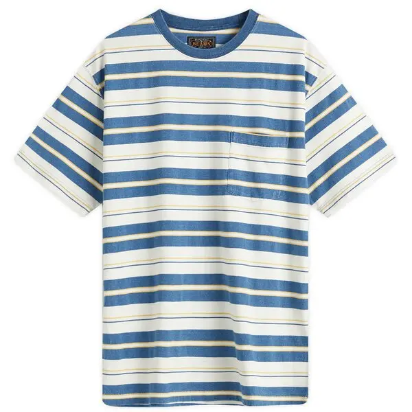 BEAMS Multi Stripe Pocket T-shirt - Bleach