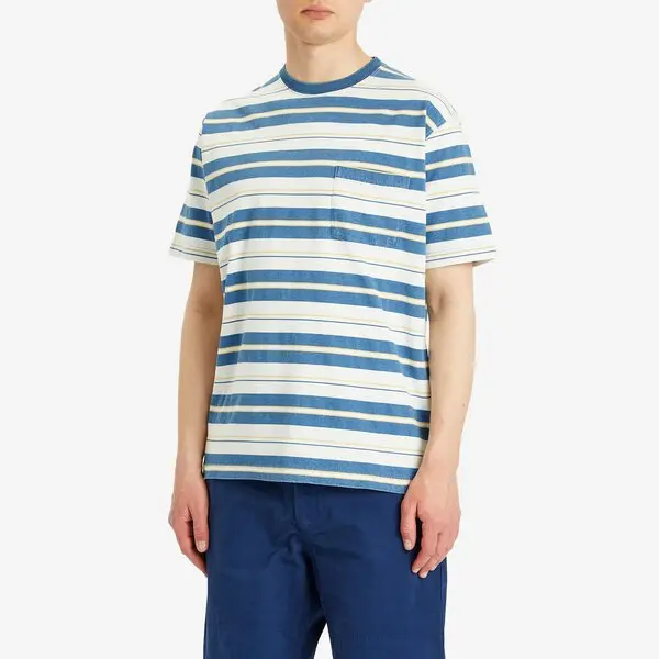 BEAMS Multi Stripe Pocket T-shirt - Bleach