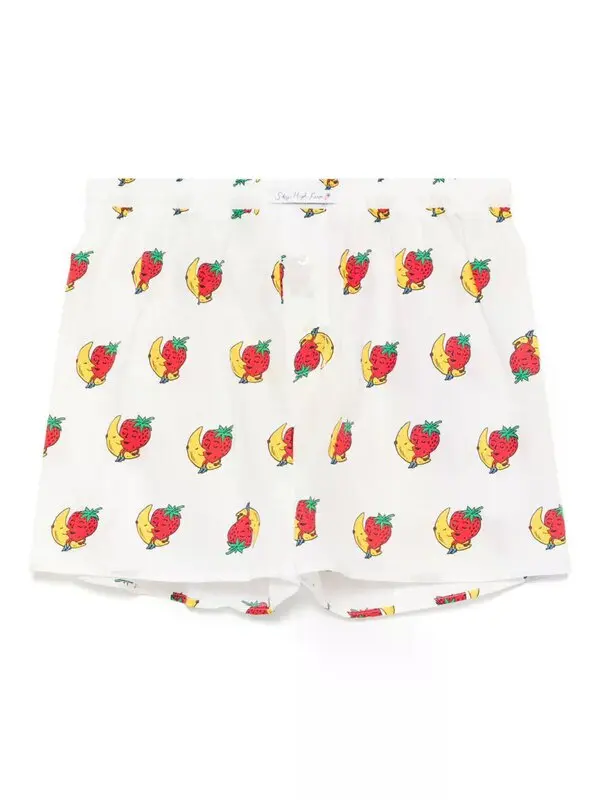 SKY HIGH FARM WORKWEAR Vintage Printed Shorts - White