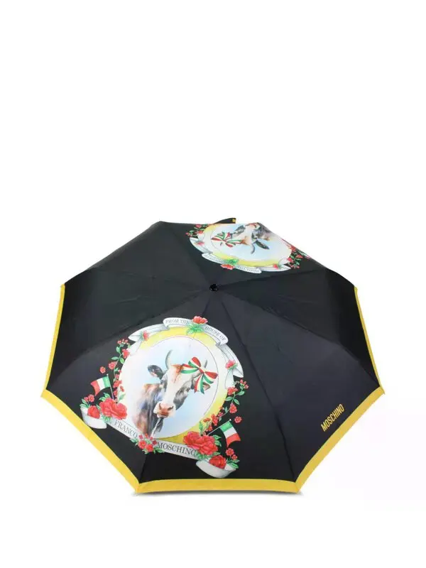 Moschino Printed Umbrella - Black