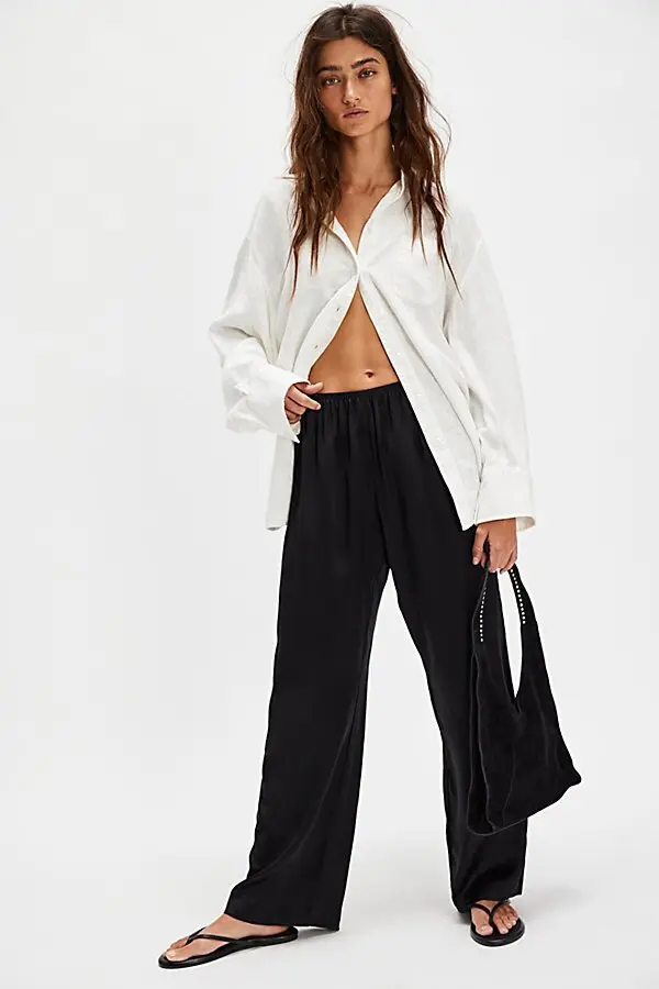 Donni. The Silk Simple Pants - Jet