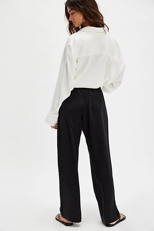 Donni. The Silk Simple Pants - Jet