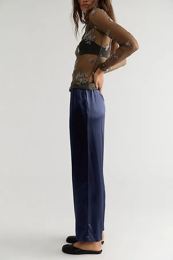 Donni. The Silk Simple Pants - Navy