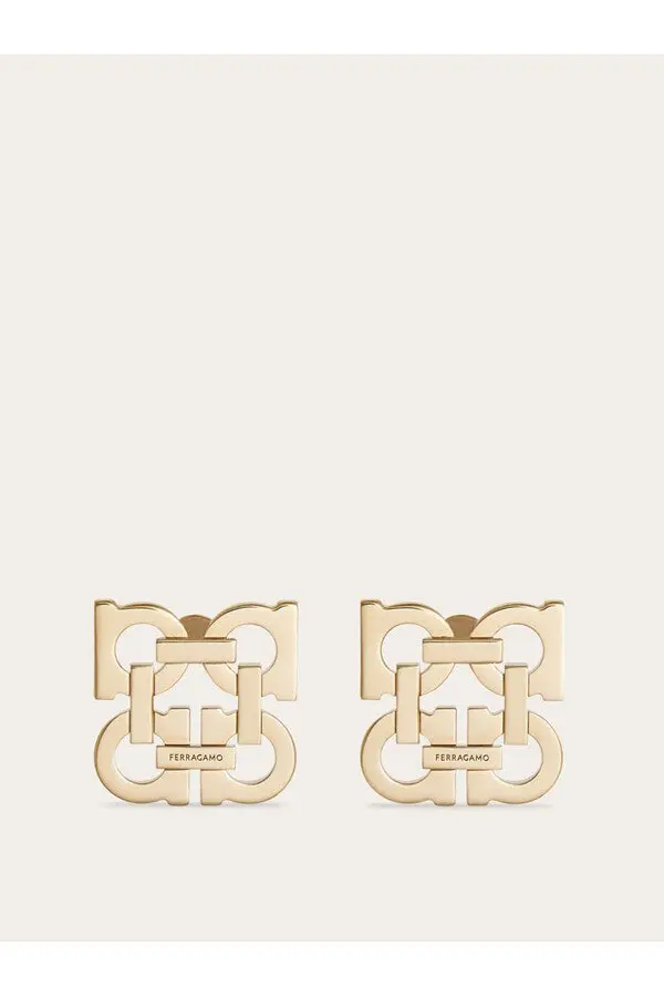 FERRAGAMO Four Gancini Clip On Earrings - Gold