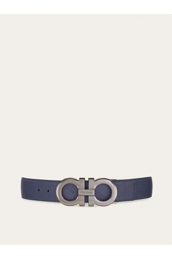 FERRAGAMO Reversible Gancini Belt - Black