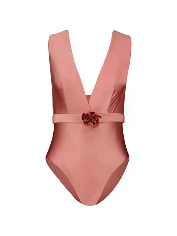 Zimmermann Lucky Lunge Flower One Piece Swimsuit - Pink