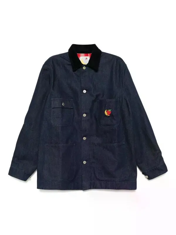 SKY HIGH FARM WORKWEAR Embroidered Denim Jacket - Blue