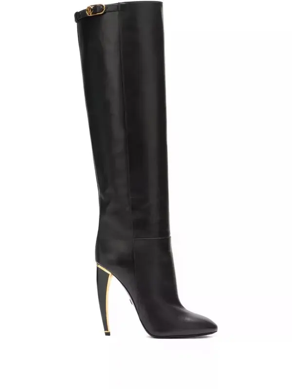Roberto Cavalli Knee-high Boots With Sculpted Heel