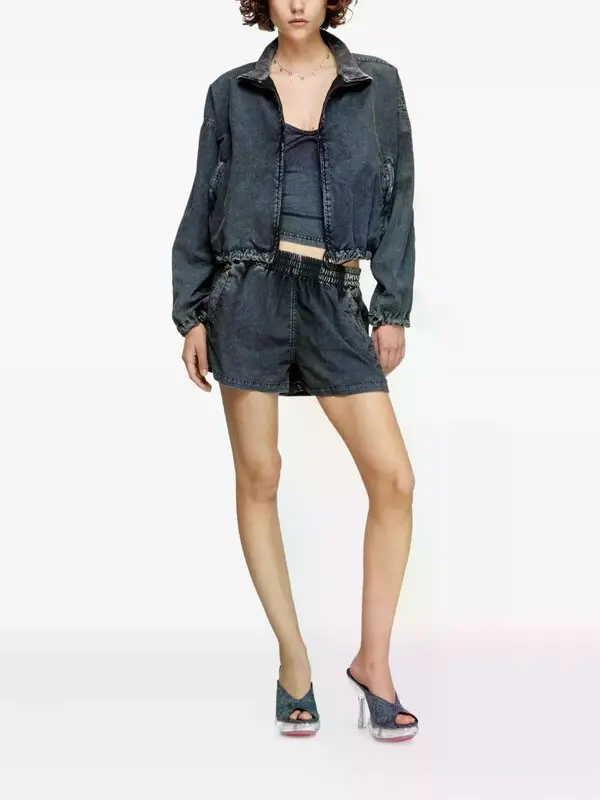 DIESEL® Elasticated-waistband Denim Shorts - Blue