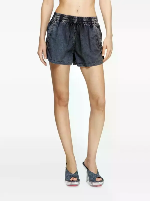 DIESEL® Elasticated-waistband Denim Shorts - Blue