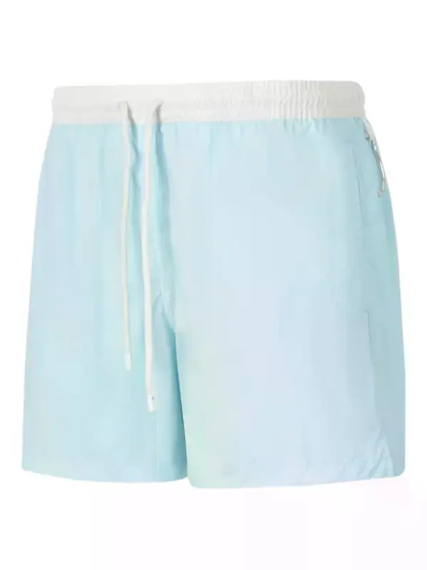 Fedeli Contrast-trim Swim Shorts - Blue