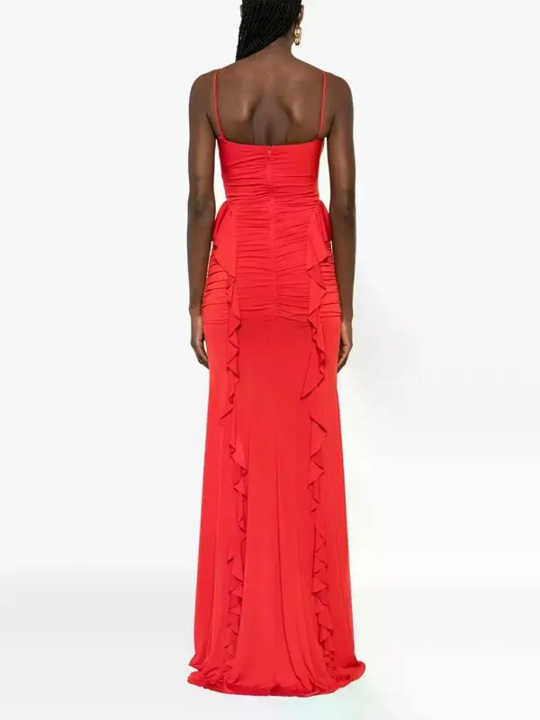 NISSA Floral-appliqué Maxi Dress