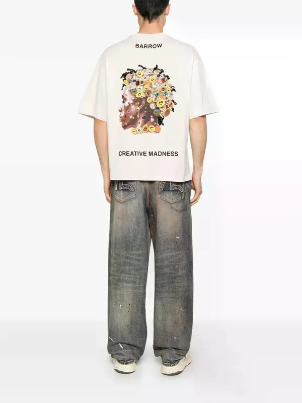 BARROW Crystal-embellished T-shirt - Neutrals