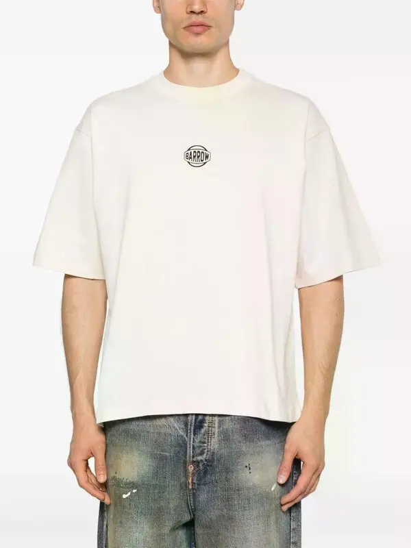 BARROW Crystal-embellished T-shirt - Neutrals